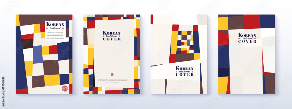 Korean traditional cover design. abstract traditional book and annual ...