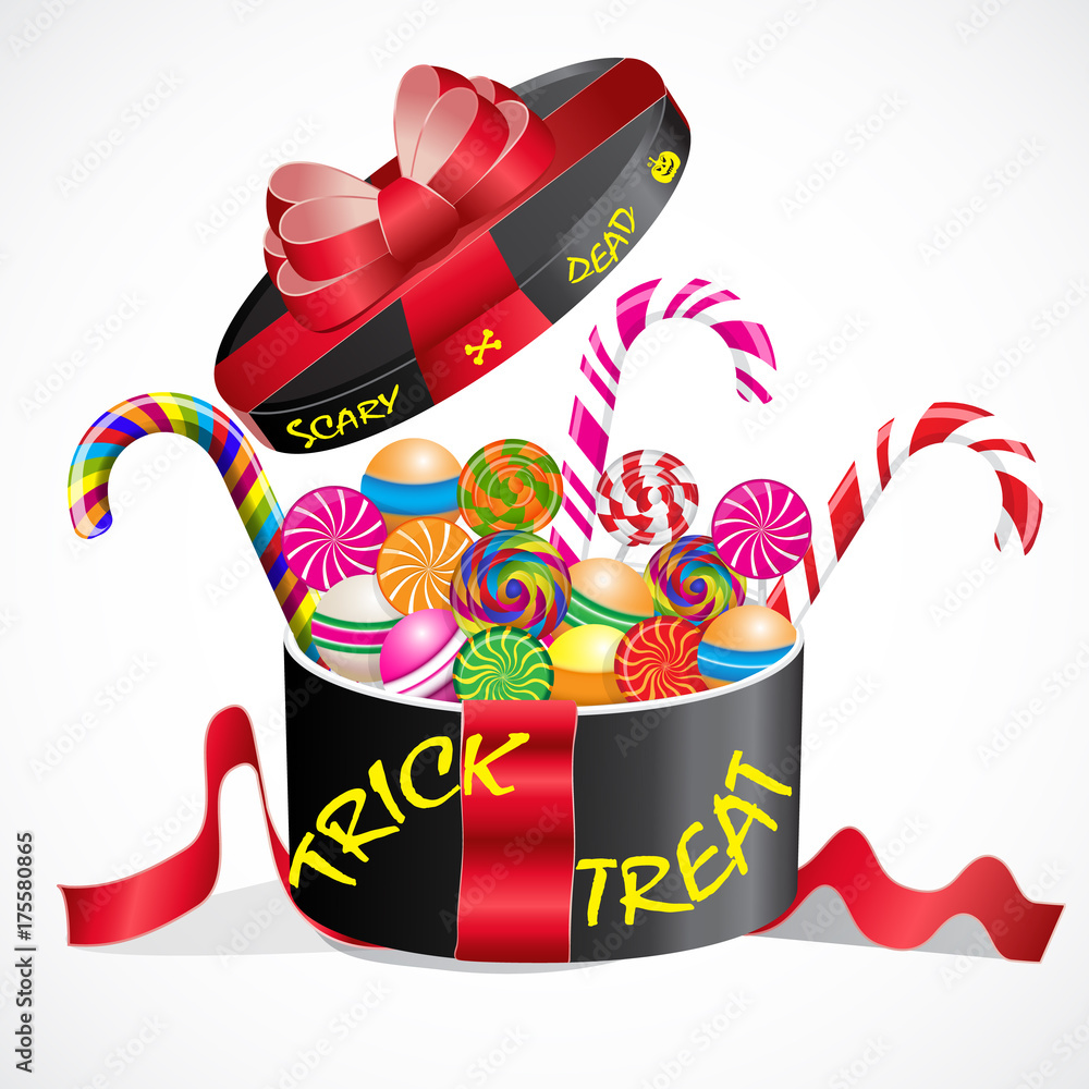 Happy Halloween Lollipops,candy corn collection in a gift box.Candy on ...