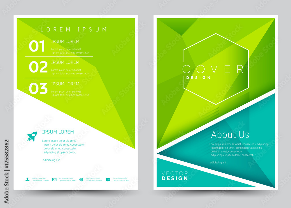 Cover Design Vector template set Brochure, Annual Report, Magazine ...
