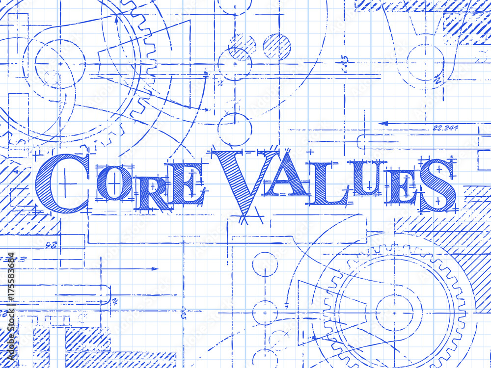 Core Values Graph Paper Technical Drawing Stock Vector | Adobe Stock