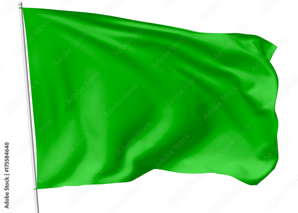 Green flag on flagpole Stock Illustration | Adobe Stock