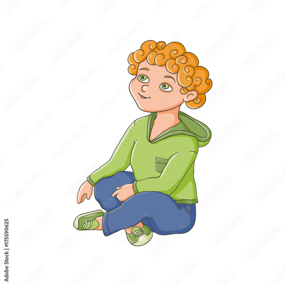 Cartoon Kid Listening