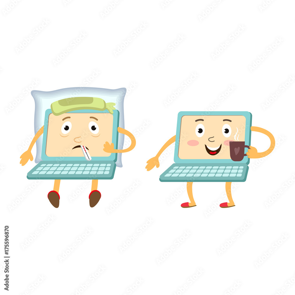 Sick Computer Clipart