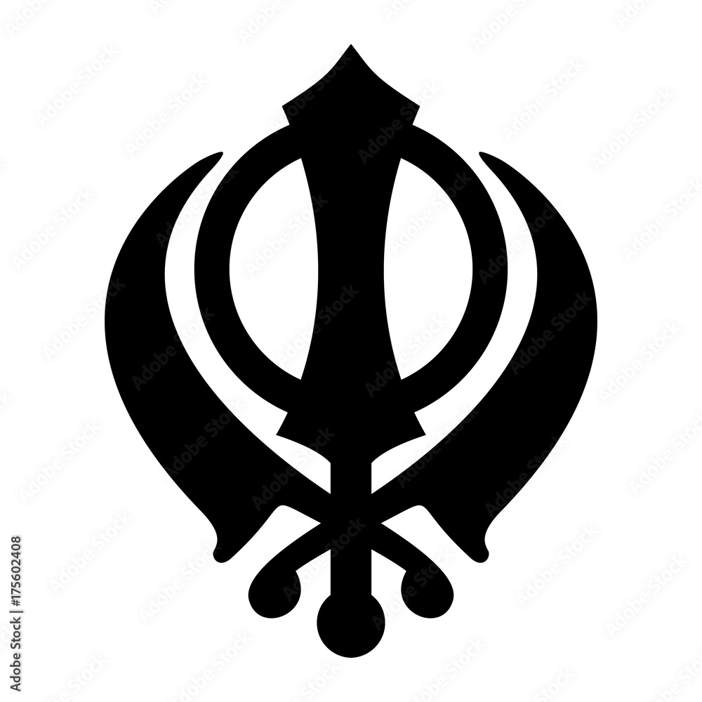 Khanda Sikh icon isolated on white background. Vector illustration ...