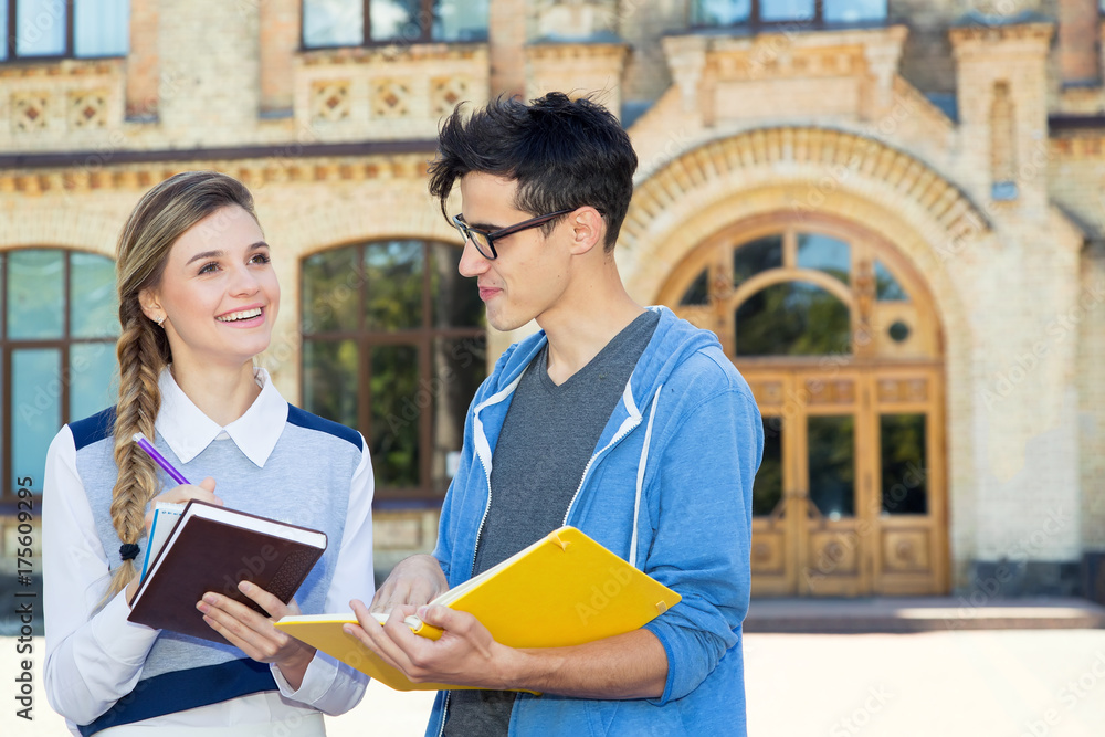 Two College Students Talking