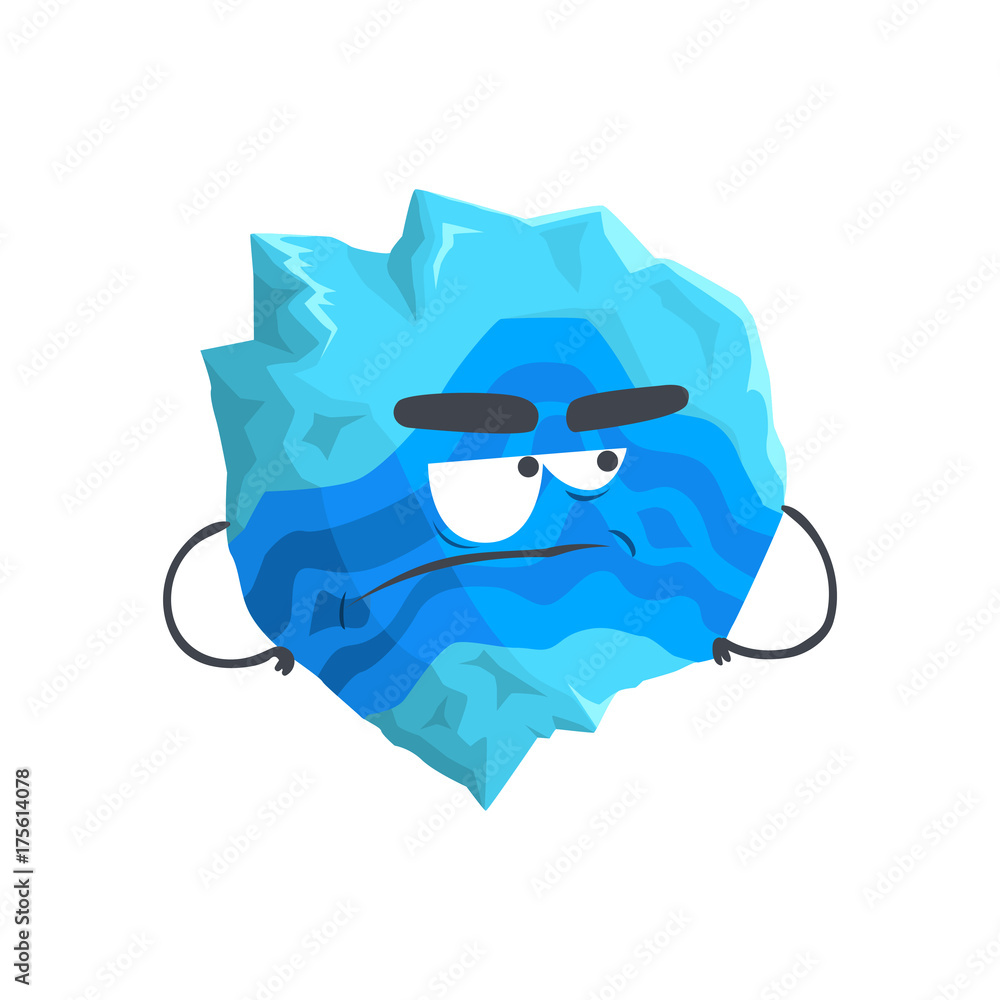 Cute humanized Neptune planet character, sphere with funny face cartoon ...