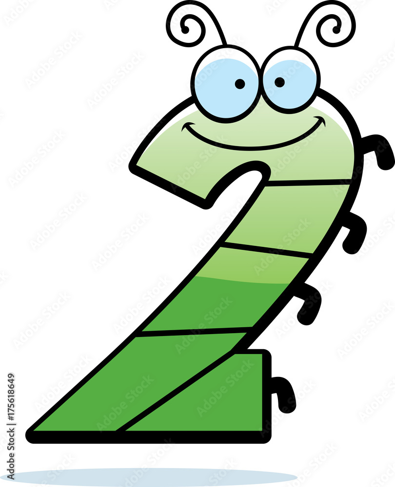 Cartoon Number Two Bug Stock Vector | Adobe Stock