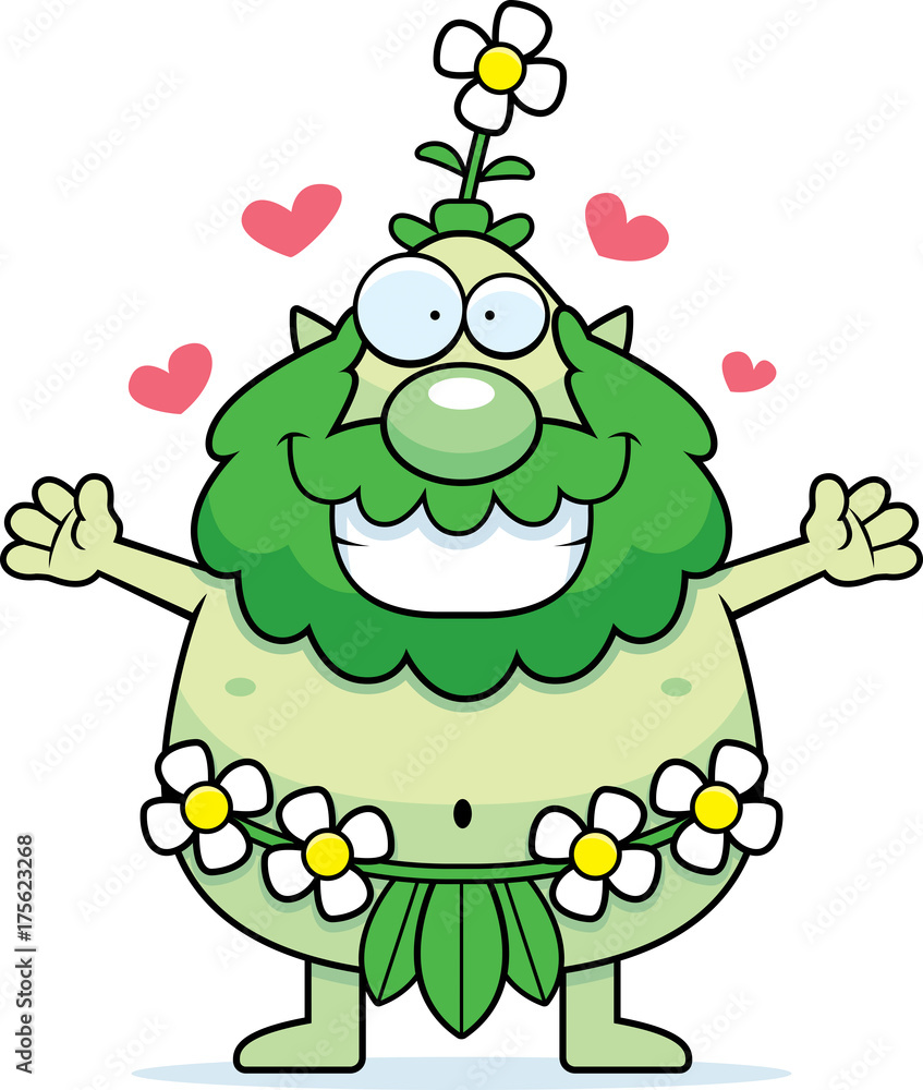 Cartoon Forest Sprite Hug Stock Vector | Adobe Stock