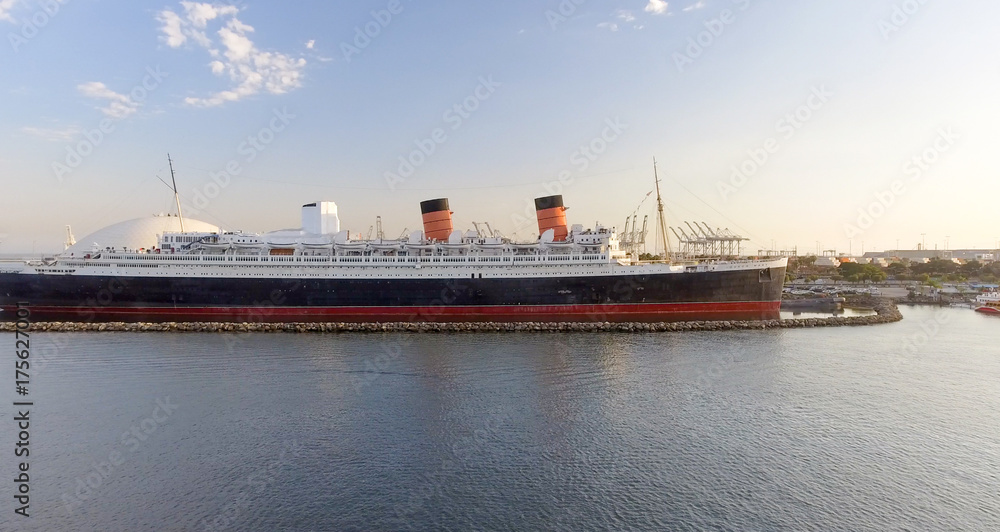 LONG BEACH, CA - AUGUST 1, 2017: RMS Queen Mary is the ocean liner ...