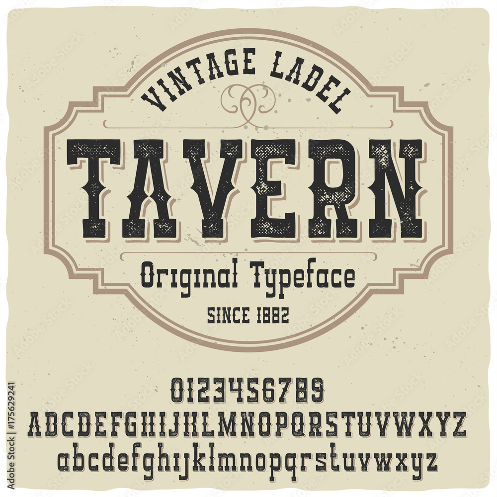 Vintage label typeface named "Tavern". Good handcrafted font for any ...