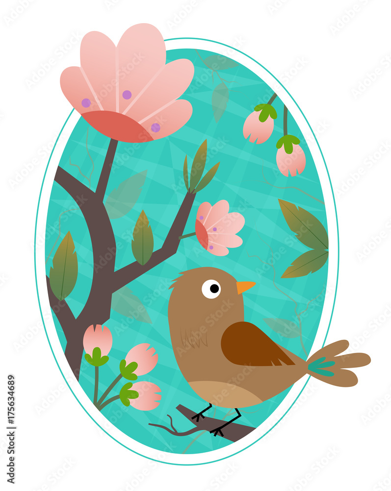 Bird On Branch Clip Art
