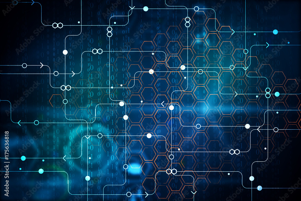 Binary code and circuit background Stock Illustration | Adobe Stock