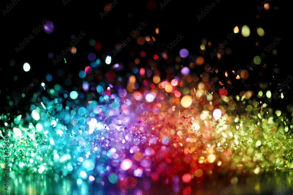 Rainbow of sparkling glittering lights abstract background Stock Photo ...