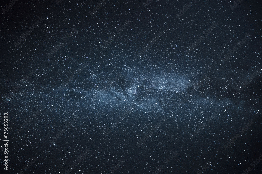 Milky Way Galaxy blue green Stock Photo | Adobe Stock