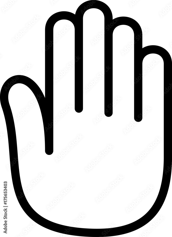Hand open palm hello vector logo. Outline style. Stock Vector | Adobe Stock