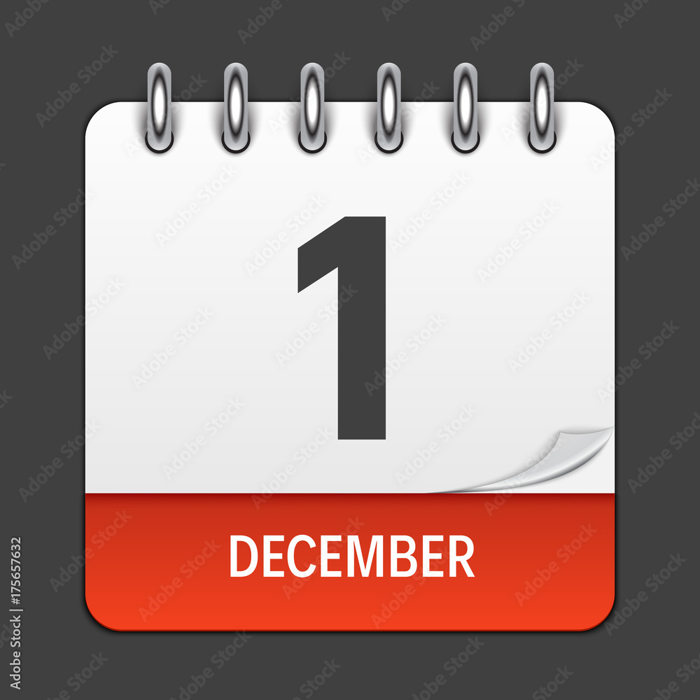 December 1 Calendar Daily Icon. Vector Illustration Emblem. Element of ...