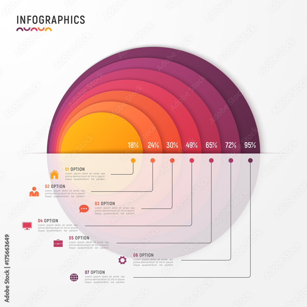 Vector circle chart infographic template for presentations, advertising ...