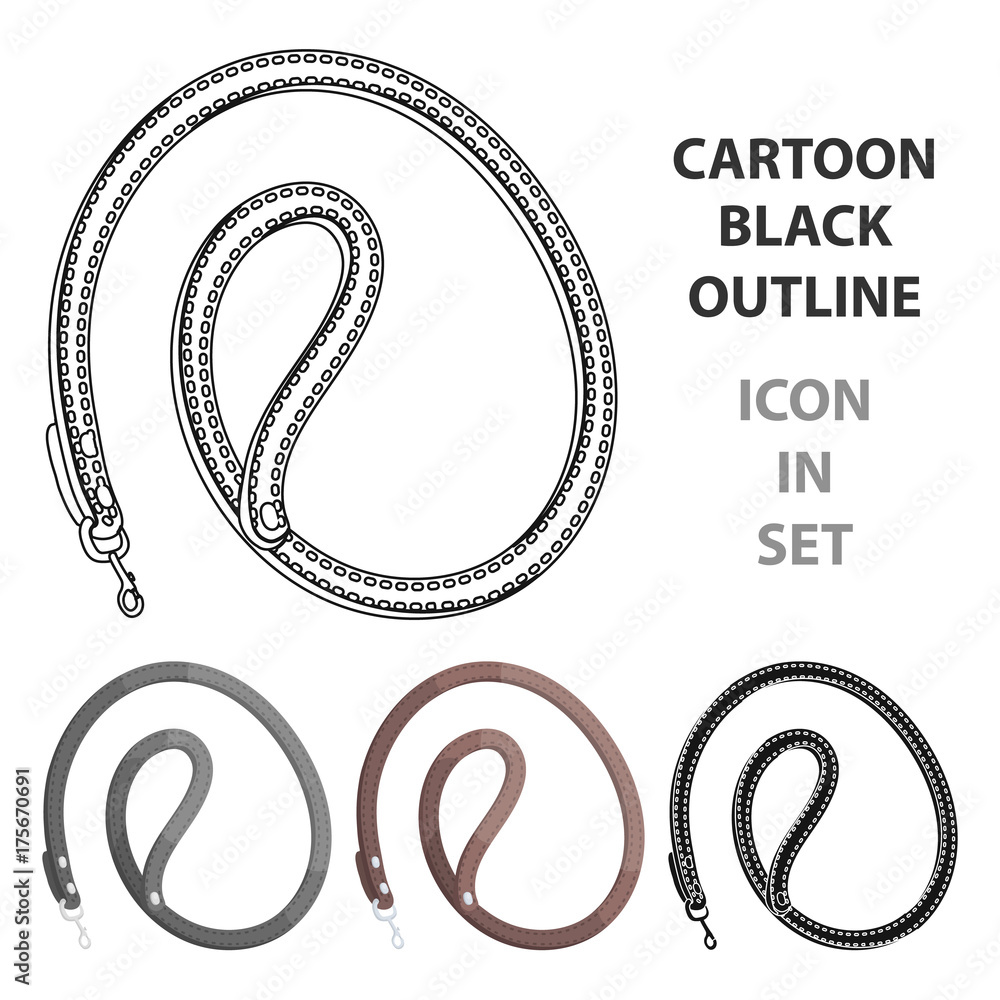 Leash for animals.Pet shop single icon in cartoon style vector symbol ...