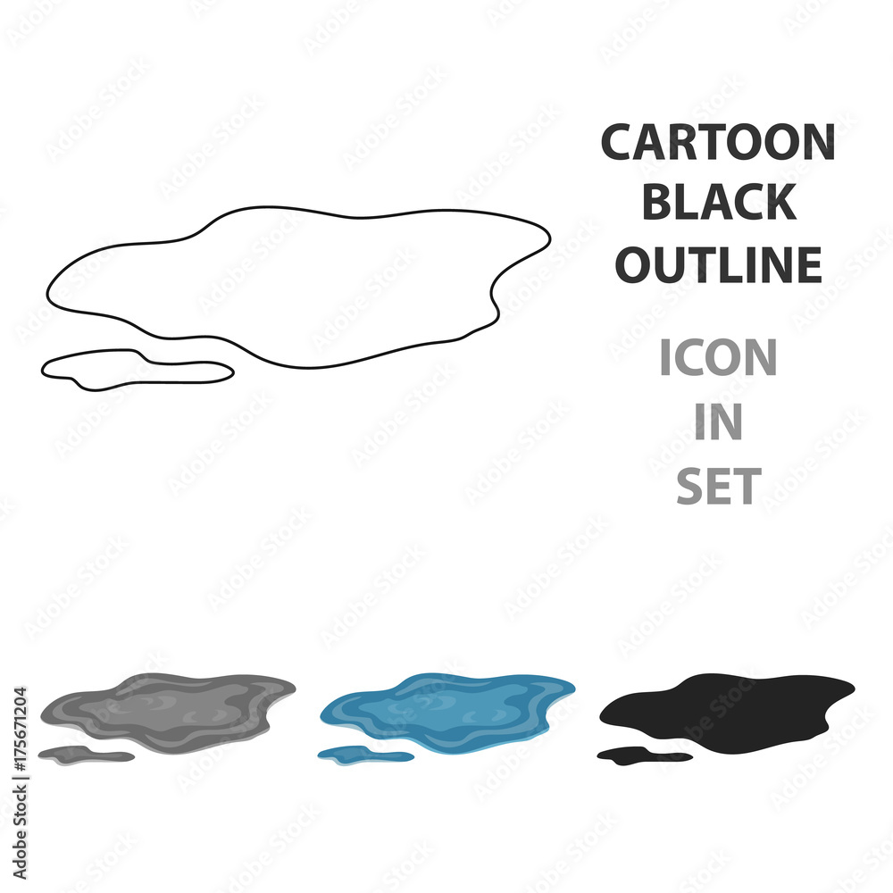 Puddle icon in cartoon style isolated on white background. Weather ...