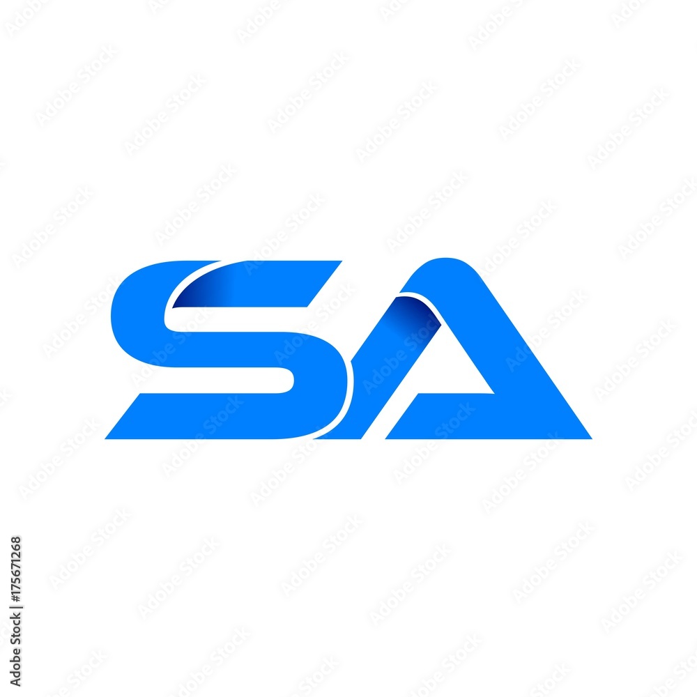 sa logo initial logo vector modern blue fold style Stock Vector | Adobe ...