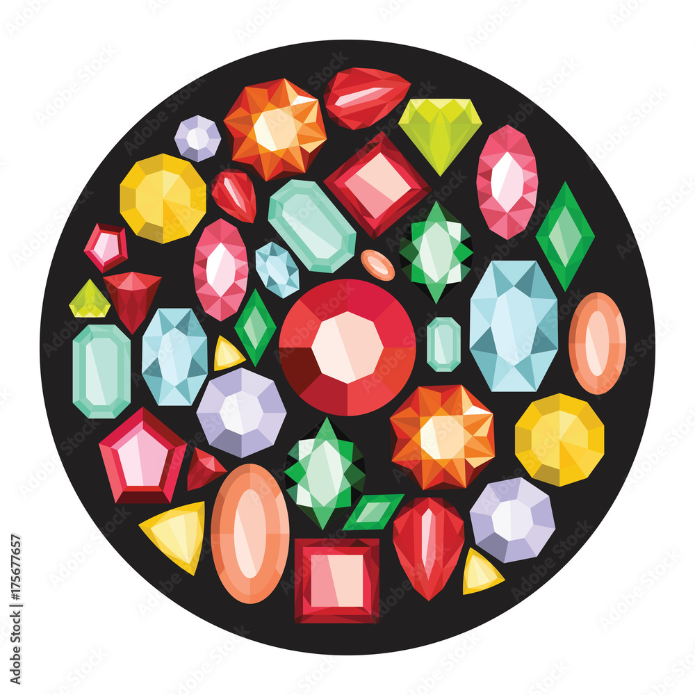 Jewels cartoon icons set vector illustration for design and web ...