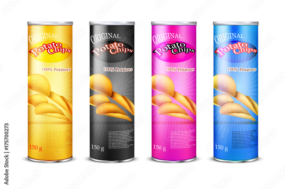 A box of chips. Vector illustration Stock Vector | Adobe Stock