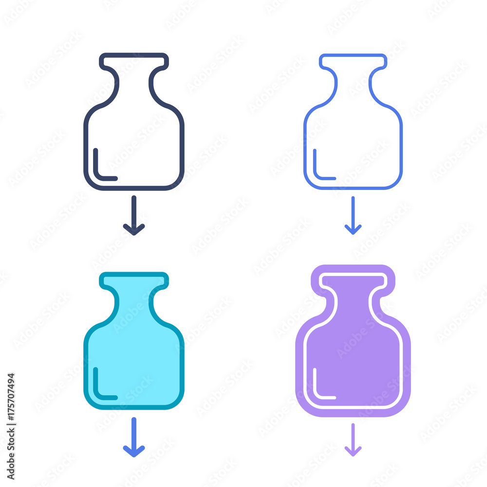 Weight concept linear symbols. Small steel plummet line symbols and ...