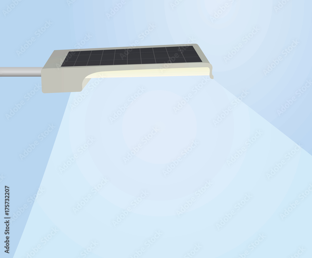 Street light with solar panel. vector illustration Stock Vector | Adobe ...