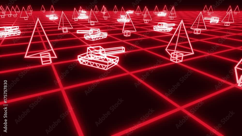 Retro 80s game tanks VHS tape video war battle vector arcade tron ...