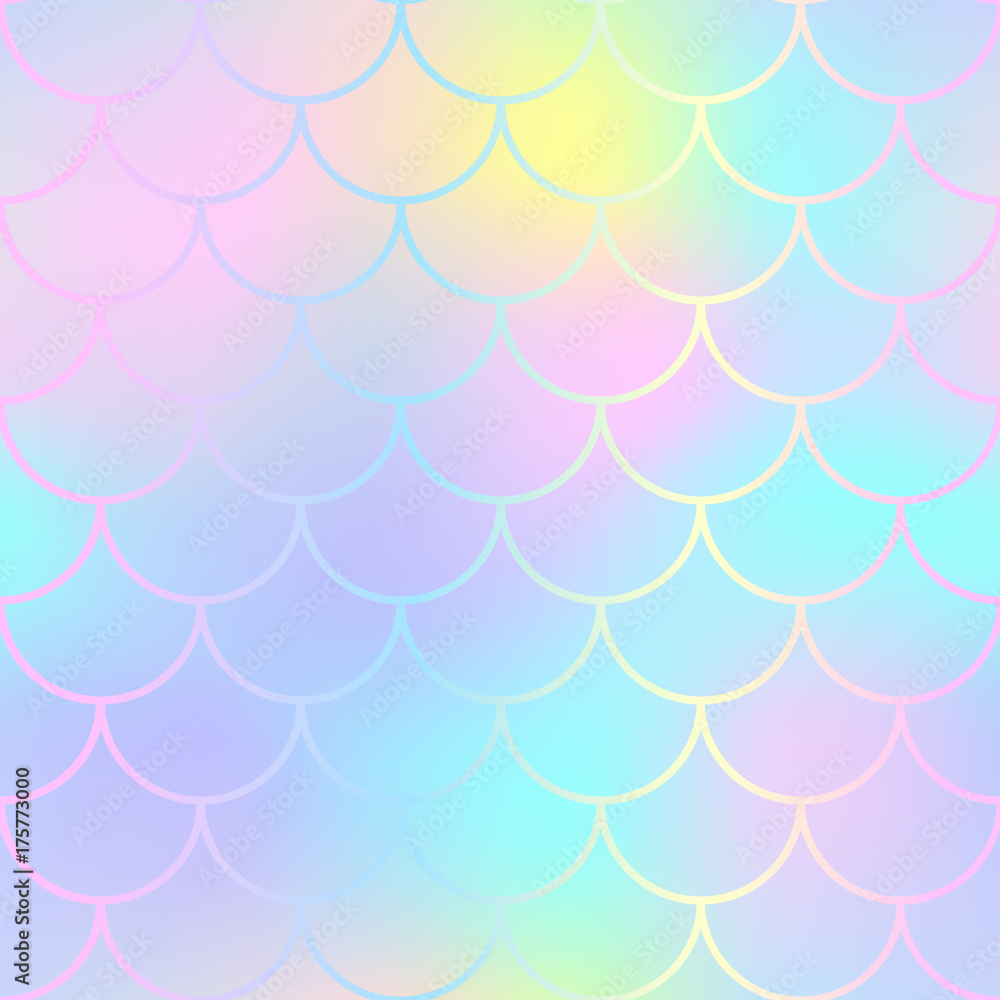 Fantastic fish skin pattern with scale ornament. Fishscale vector ...