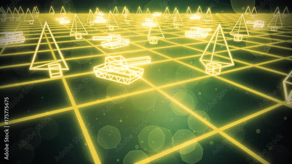 Retro 80s game tanks VHS tape video war battle vector arcade tron ...