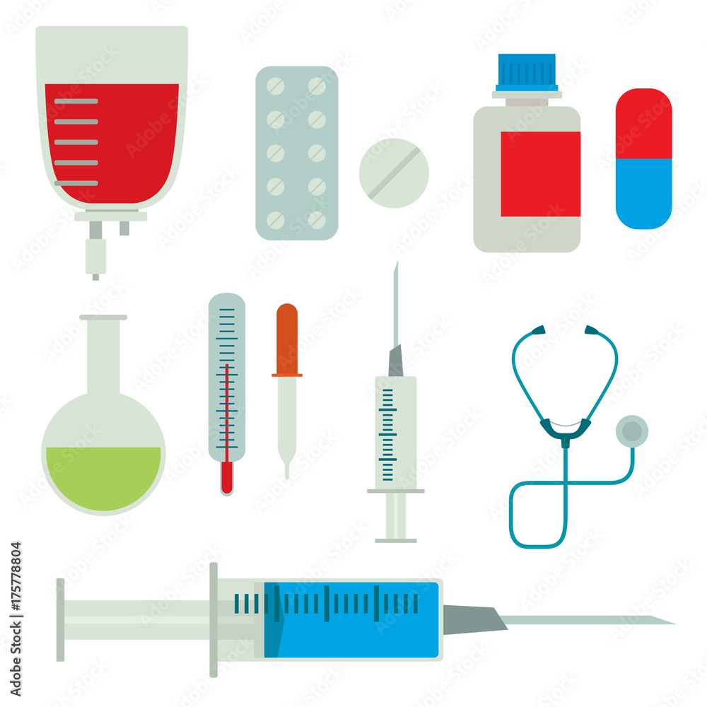 Medical symbols emergency sign cross first sterile hospital bandages ...