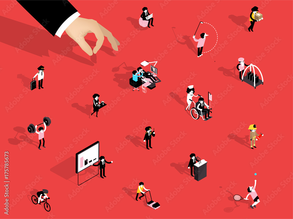 Illustration vector isometric design concept of choose career path ...