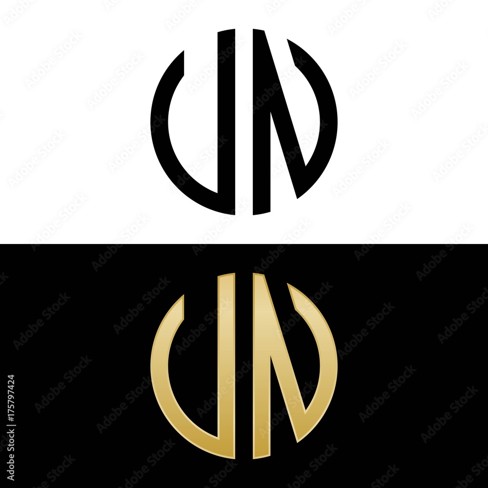 un initial logo circle shape vector black and gold Stock Vector | Adobe ...