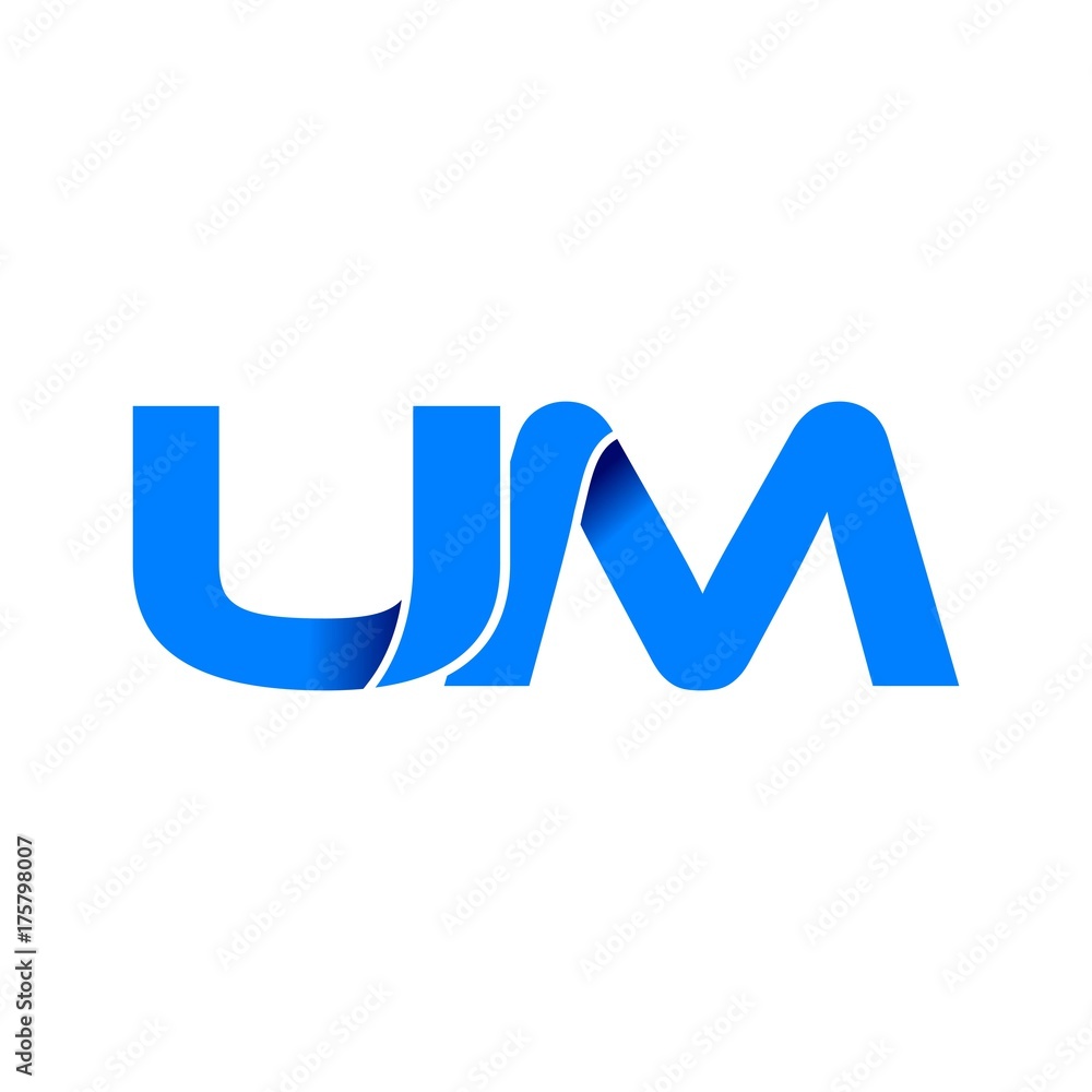 um logo initial logo vector modern blue fold style Stock Vector | Adobe ...