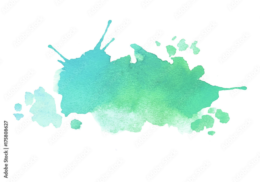 Green Watercolor Splashes