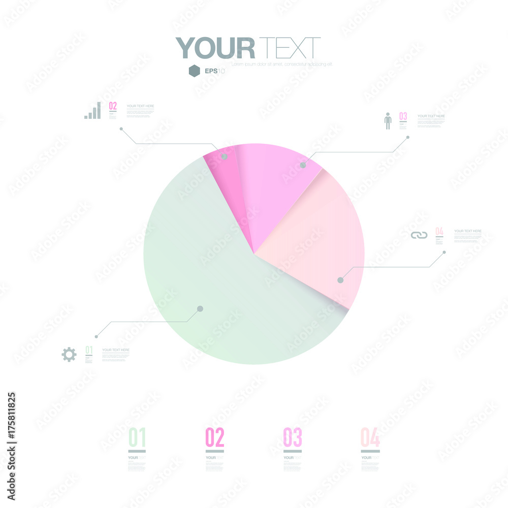 Infographic design with pastel color diagram chart pie. Eps 10 stock ...