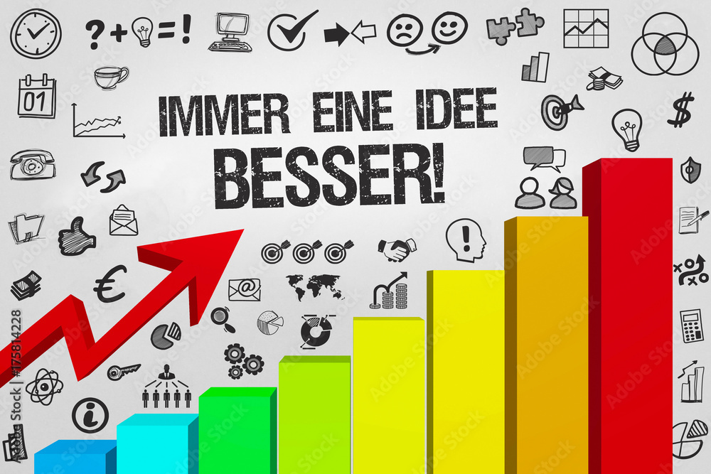 Immer eine Idee besser! / Diagramm mit Symbole Stock Photo | Adobe Stock