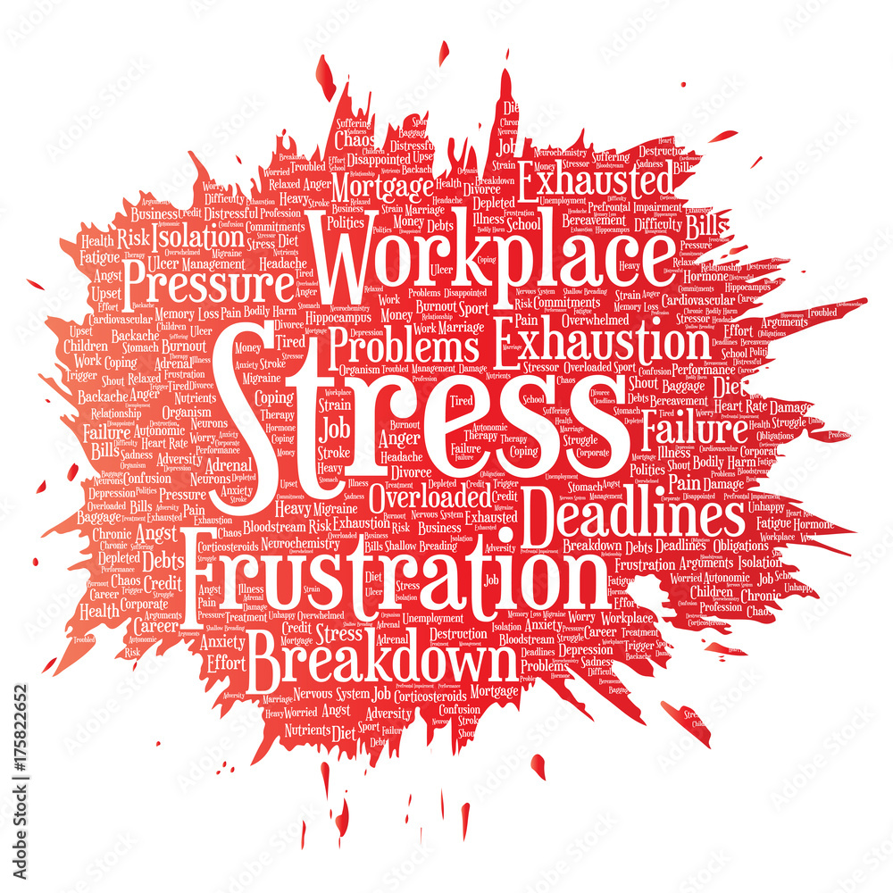 Vector conceptual mental stress at workplace or job pressure paint ...