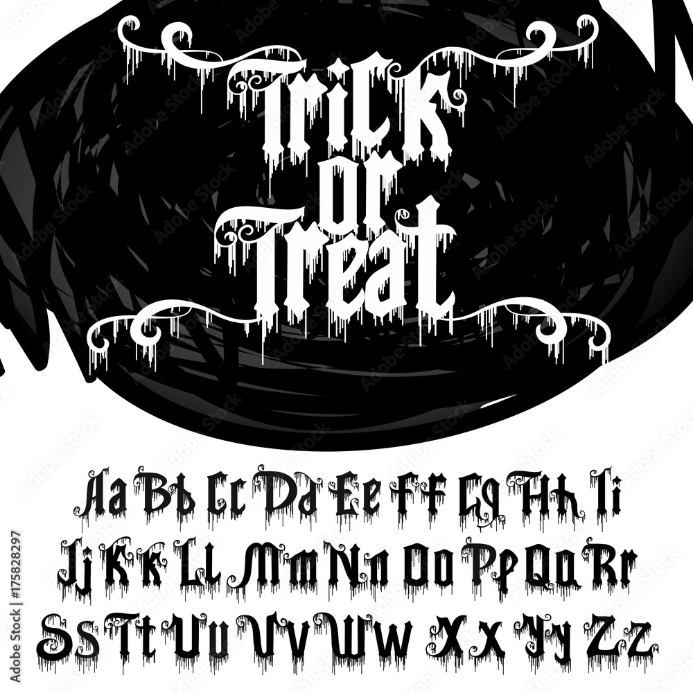Decorative font named Trick or treat . Vector alphabet. Stock Vector ...