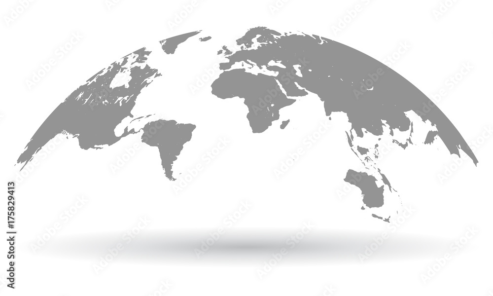 Black world map globe isolated - vector Stock Vector | Adobe Stock