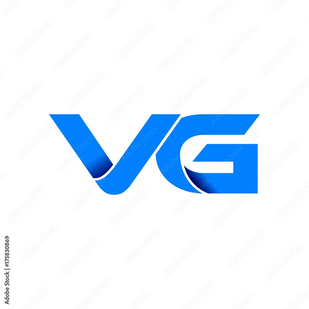 vg logo initial logo vector modern blue fold style Stock Vector | Adobe ...