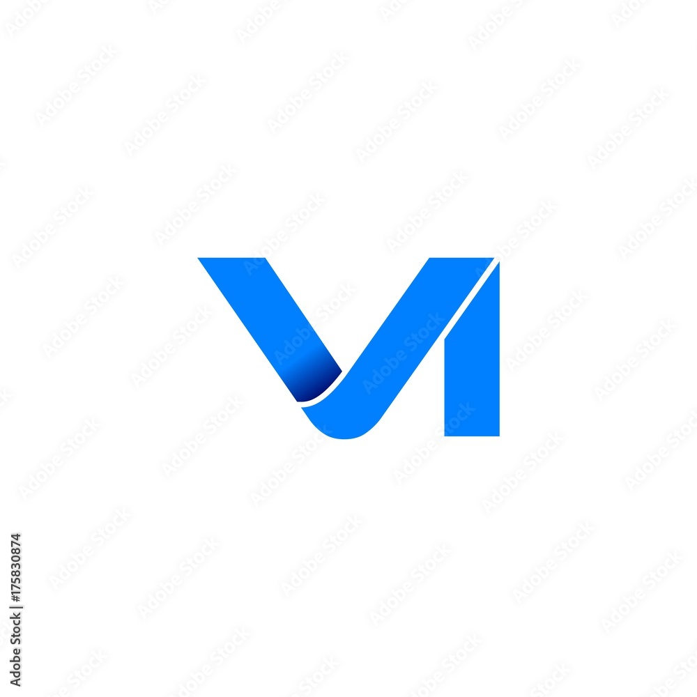 vi logo initial logo vector modern blue fold style Stock Vector | Adobe ...
