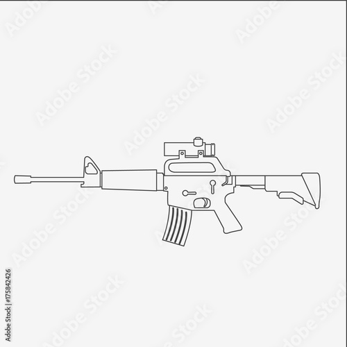 Machine Gun Outline