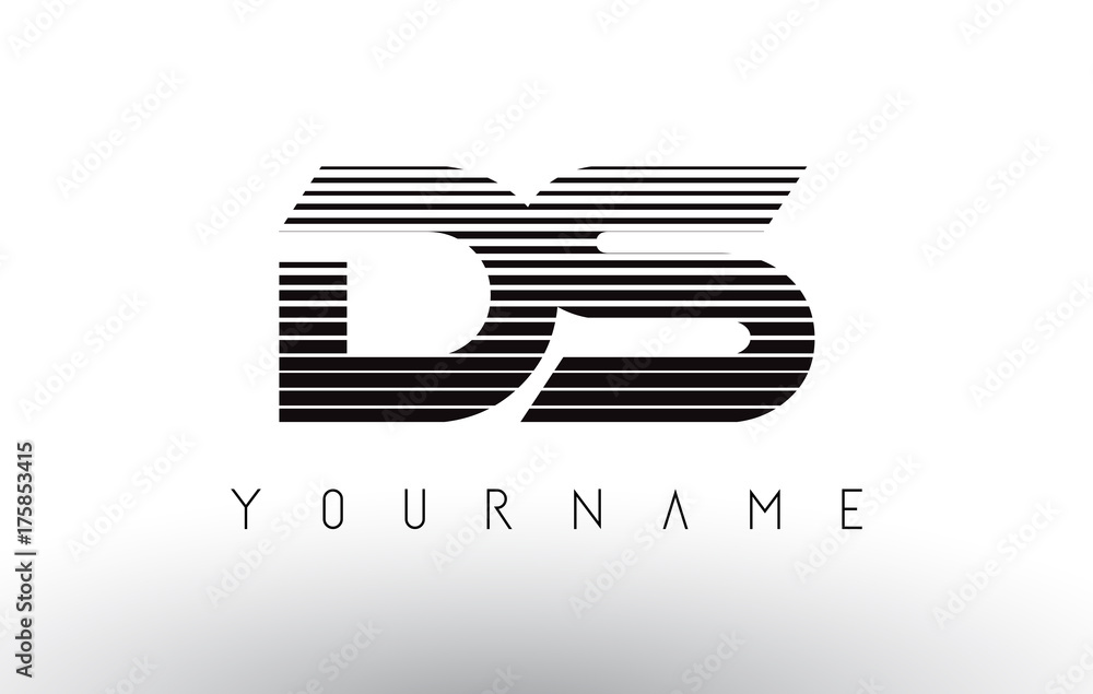 DS Black and White Horizontal Stripes Letter Logo. Stock Vector | Adobe ...