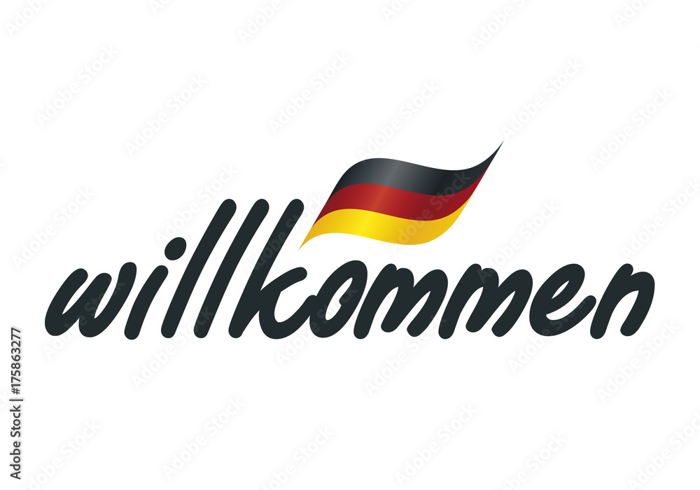 Welcome (German language - Willkommen) Stock Vector | Adobe Stock