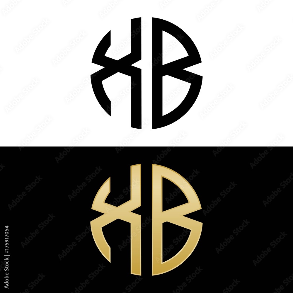 xb initial logo circle shape vector black and gold Stock Vector | Adobe ...