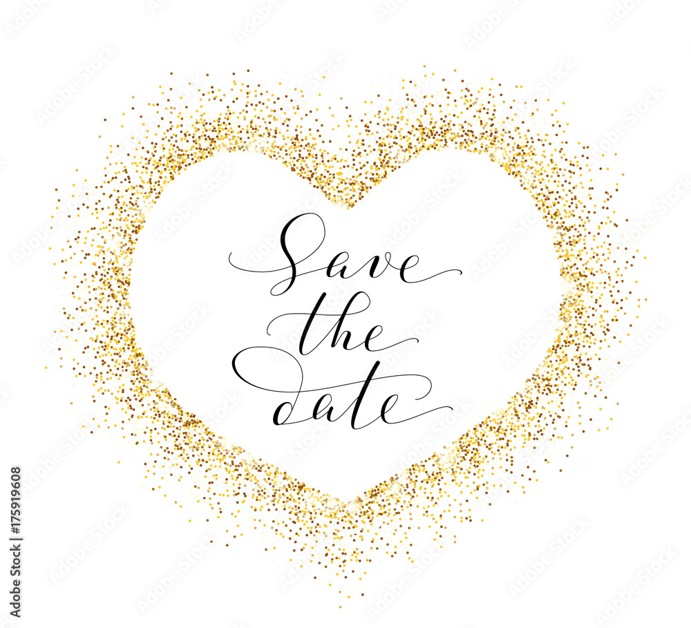 Save The Date Card Hand Written Custom Calligraphy On White Sparkling save-the-date-card-hand-written-custom-calligraphy-on-white-sparkling