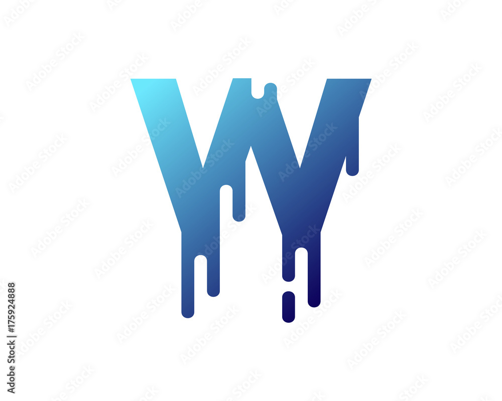 Letter W Paint Wet Icon Logo Design Element Stock Vector | Adobe Stock