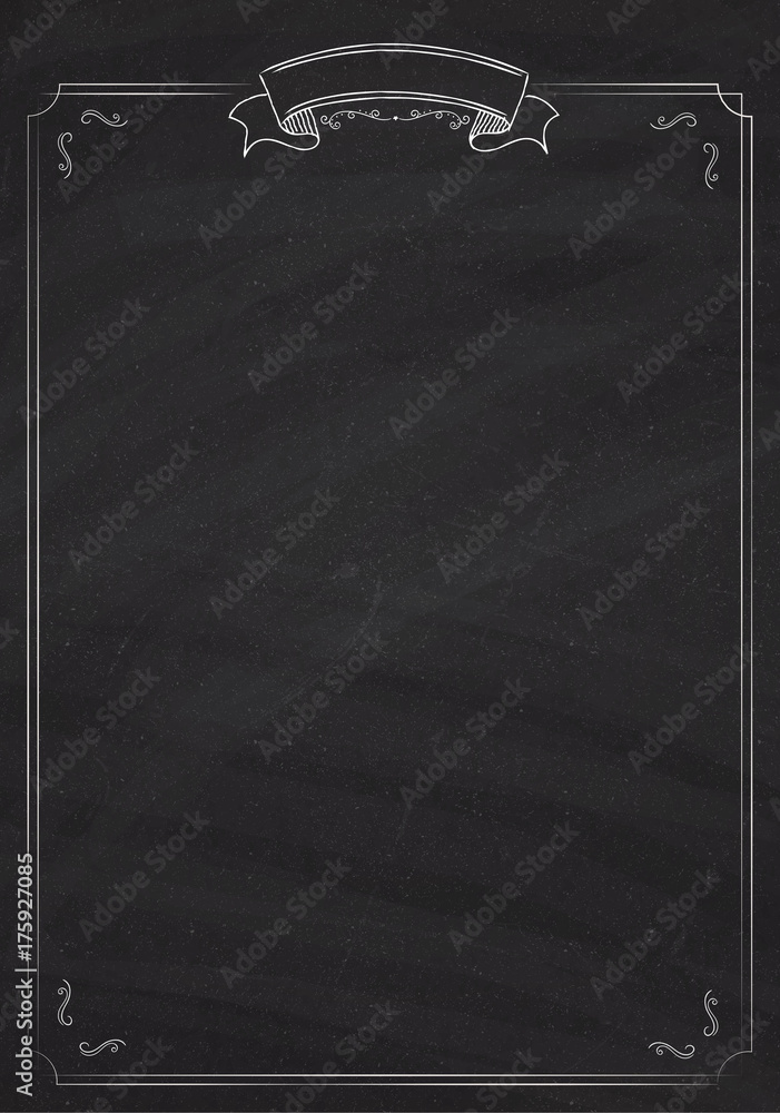 Vector retro menu blackboard background with border Stock Vector ...